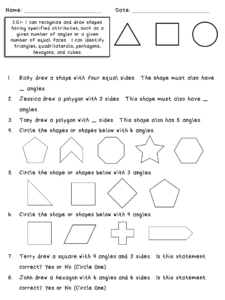 2.G.1 Shapes and their Attributes Bundle- Worksheets, task cards, and ...