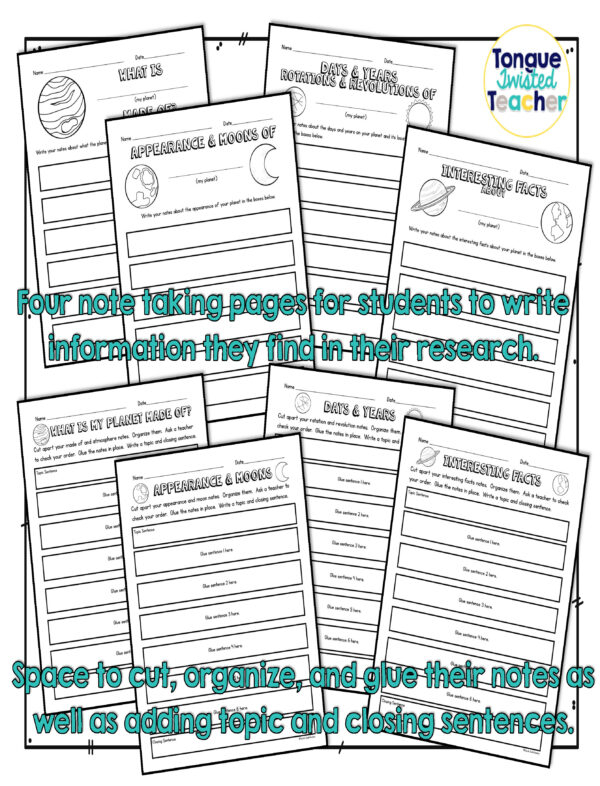 Planet Research Project Report with Graphic Organizer - Made By Teachers