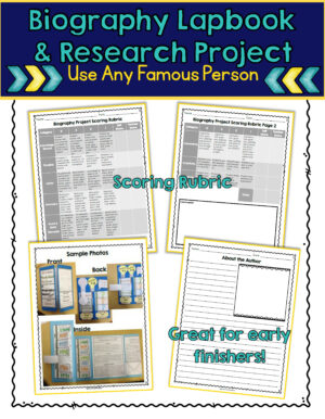 Biography Report Graphic Organizers and Lapbook Research Project - Made ...