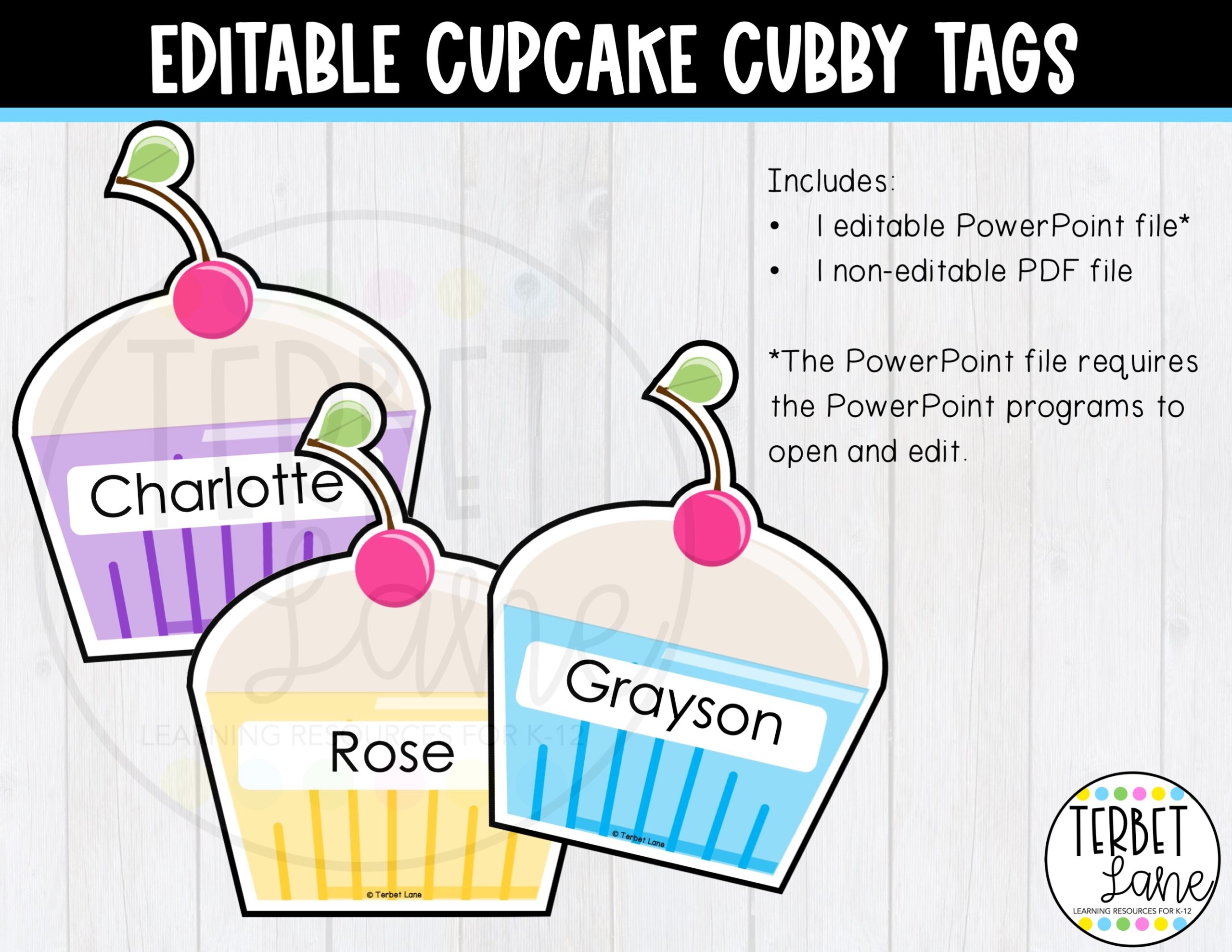 Cupcake Cubby Tags | Made By Teachers