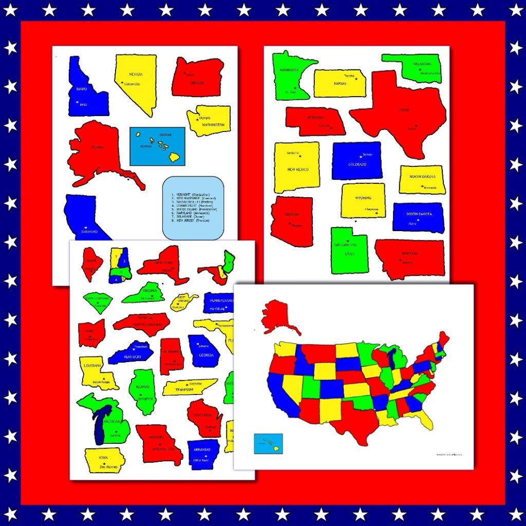 U.S. States Map - Printable Jigsaw Puzzle - Grades 3-7 | Made By Teachers