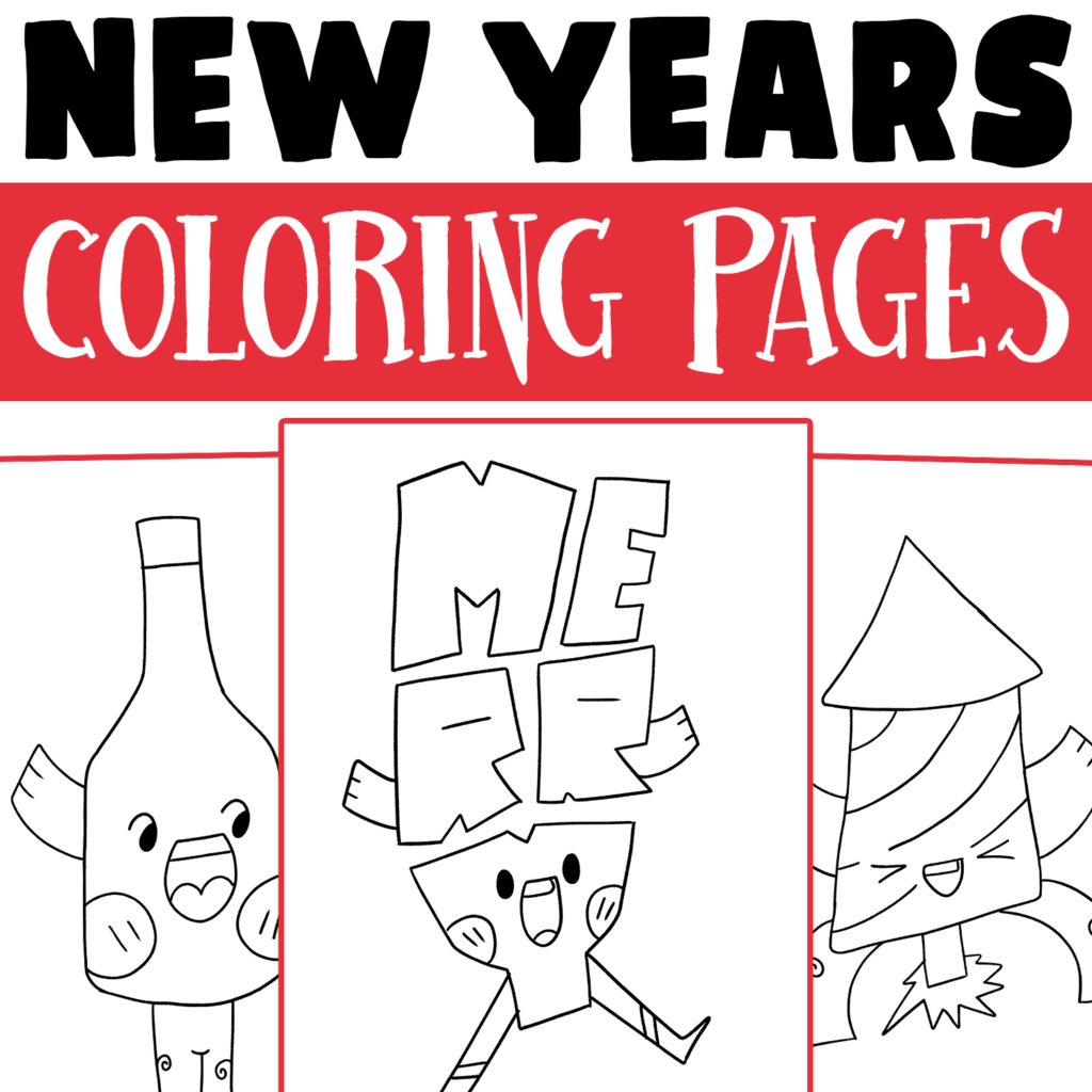 Happy New Year Coloring Pages, New Year Coloring Sheets, Worksheet ...