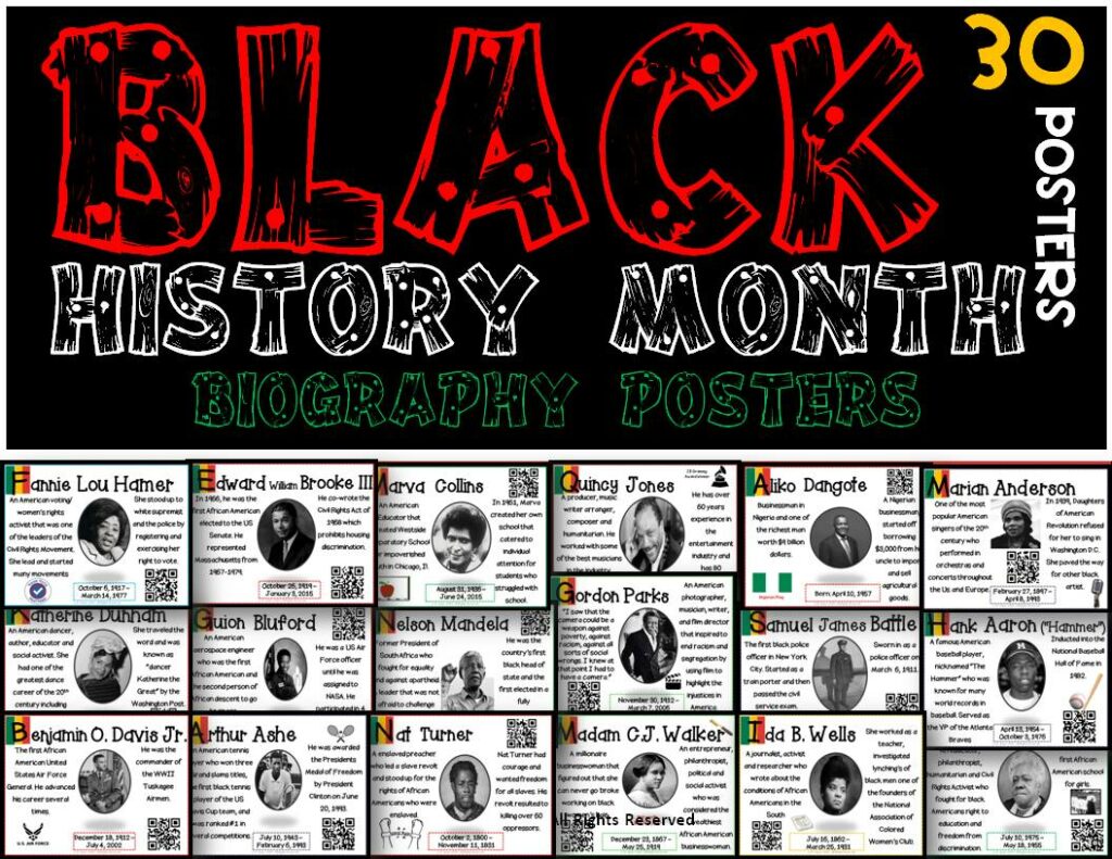 30 African American Black Leader Posters | Culture Walk | Black History ...
