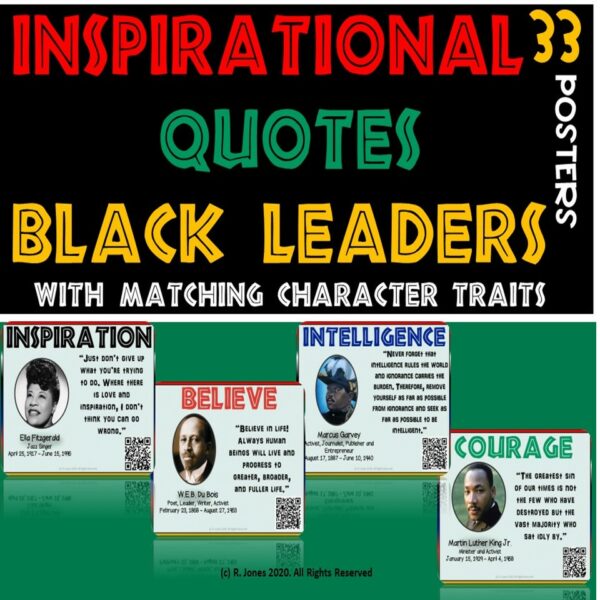 African American Black History Character Trait Quotes | 33 Posters | w ...