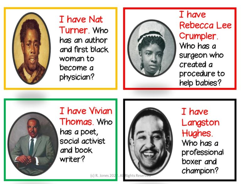 Black History Month Leaders Heroes | I Have Who Has Game | African ...