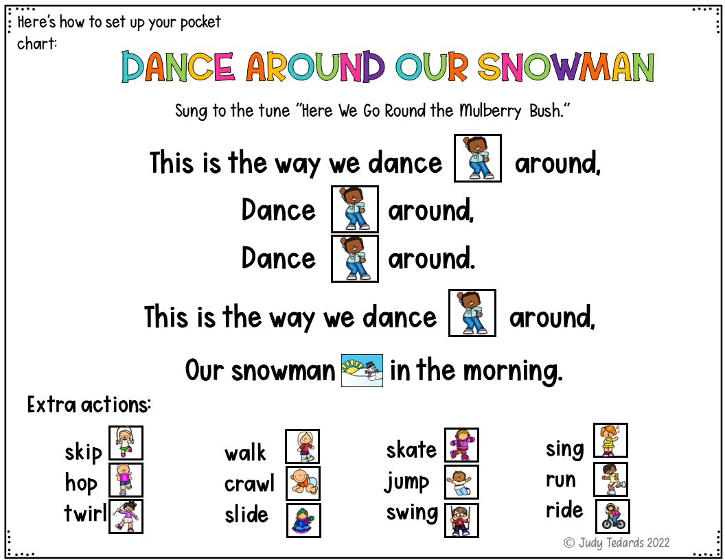 Dance Around Our Snowman {Pocket Chart Song} | Made By Teachers