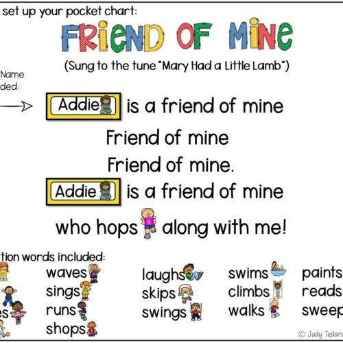 Friend of Mine {Pocket Chart Song} | Made By Teachers