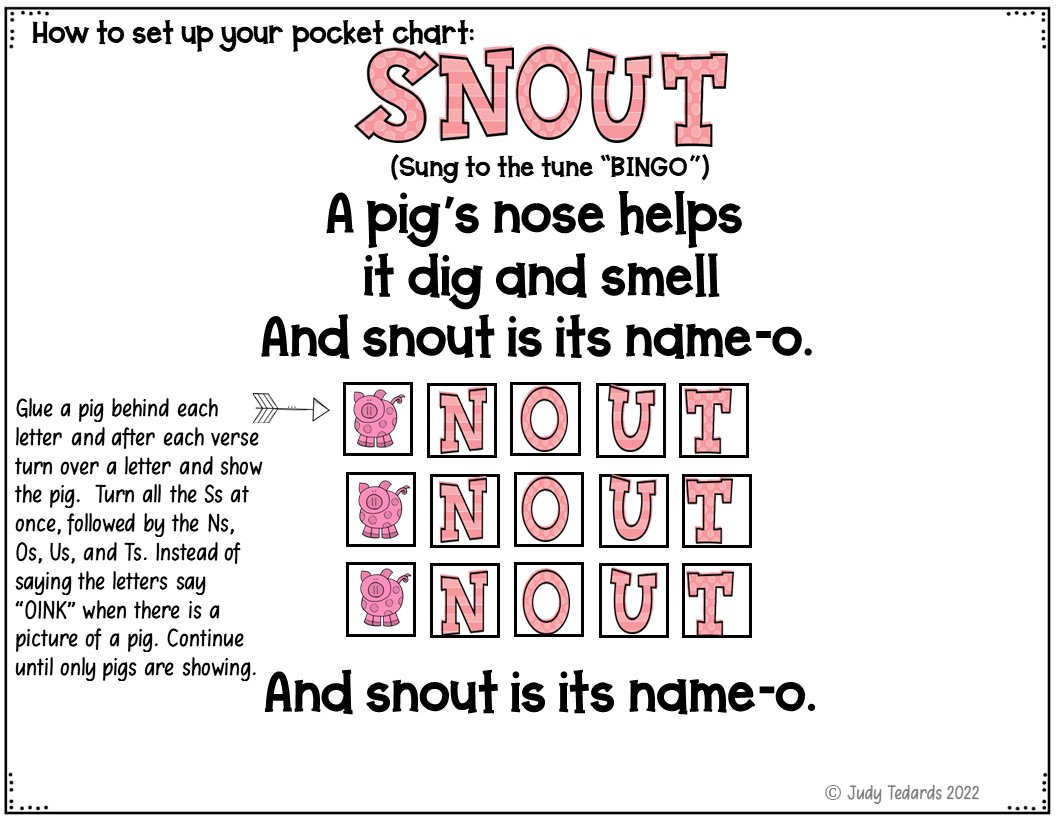 SNOUT {Pocket Chart Song} | Made By Teachers
