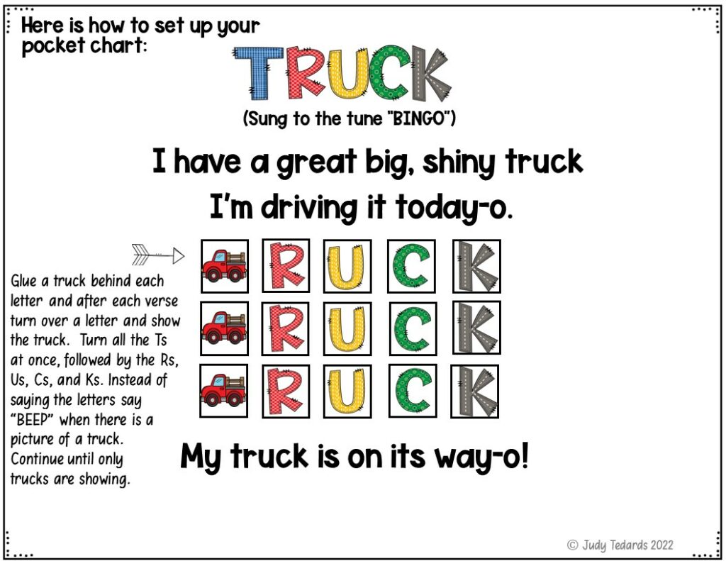 TRUCK {Pocket Chart Song} | Made By Teachers