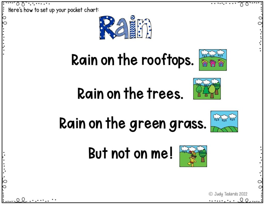 RAIN {3Pocket Chart poems, 2 Student Books and a Graphing Activity ...