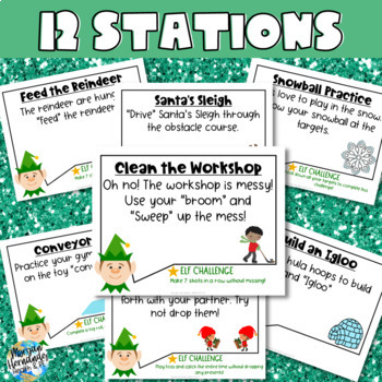 Christmas PE Stations - Elf Training - Elementary PE | Made By Teachers