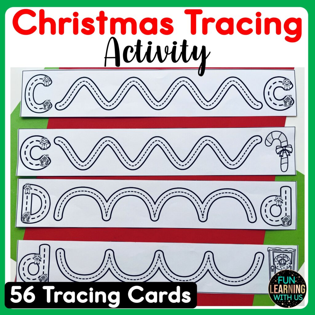 Christmas Tracing Fine Motor Activity | Alphabet Tracing December ...