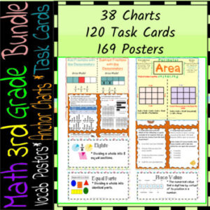 3rd Grade BUNDLE All Math Units | Virtual | Vocab | Anchor Charts ...