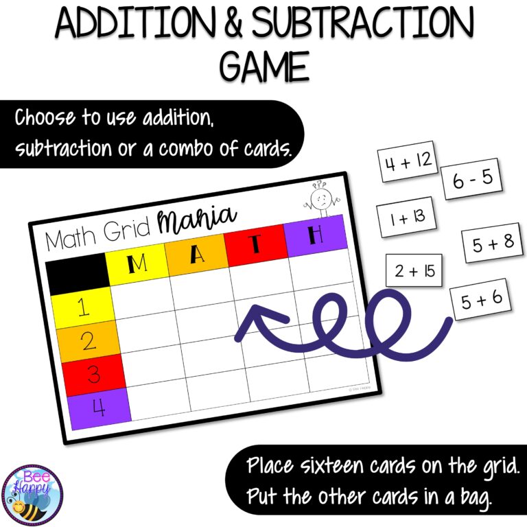 Addition and Subtraction Game | Made By Teachers