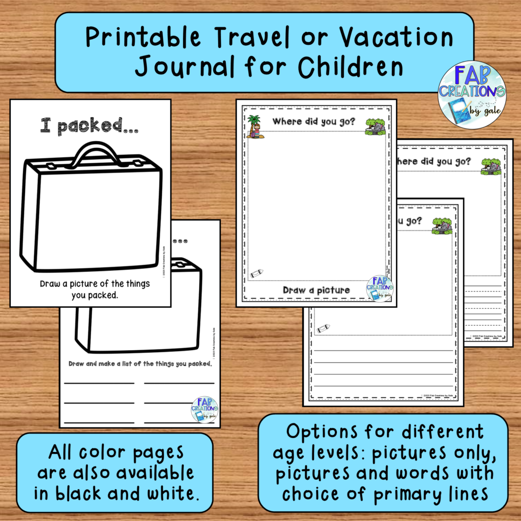 Printable Travel or Vacation Journal | Made By Teachers