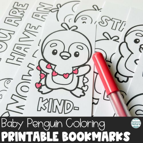 Baby Penguin Winter Coloring Sheet Bookmarks - January Early Finishers ...
