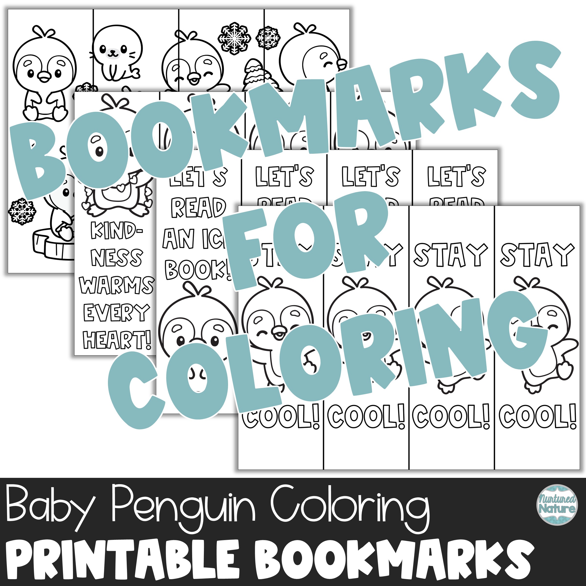 Baby Penguin Winter Coloring Sheet Bookmarks - January Early Finishers ...