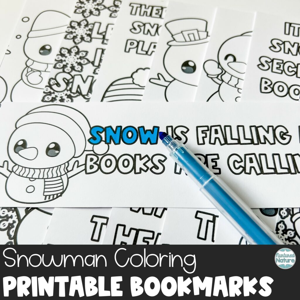 Snowman Winter Coloring Sheet Bookmarks - January Early Finishers ...