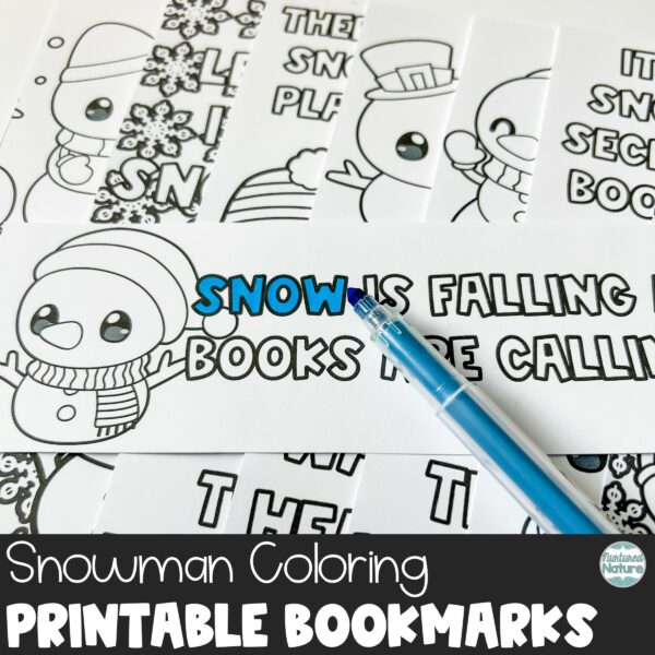Snowman Winter Coloring Sheet Bookmarks - January Early Finishers ...