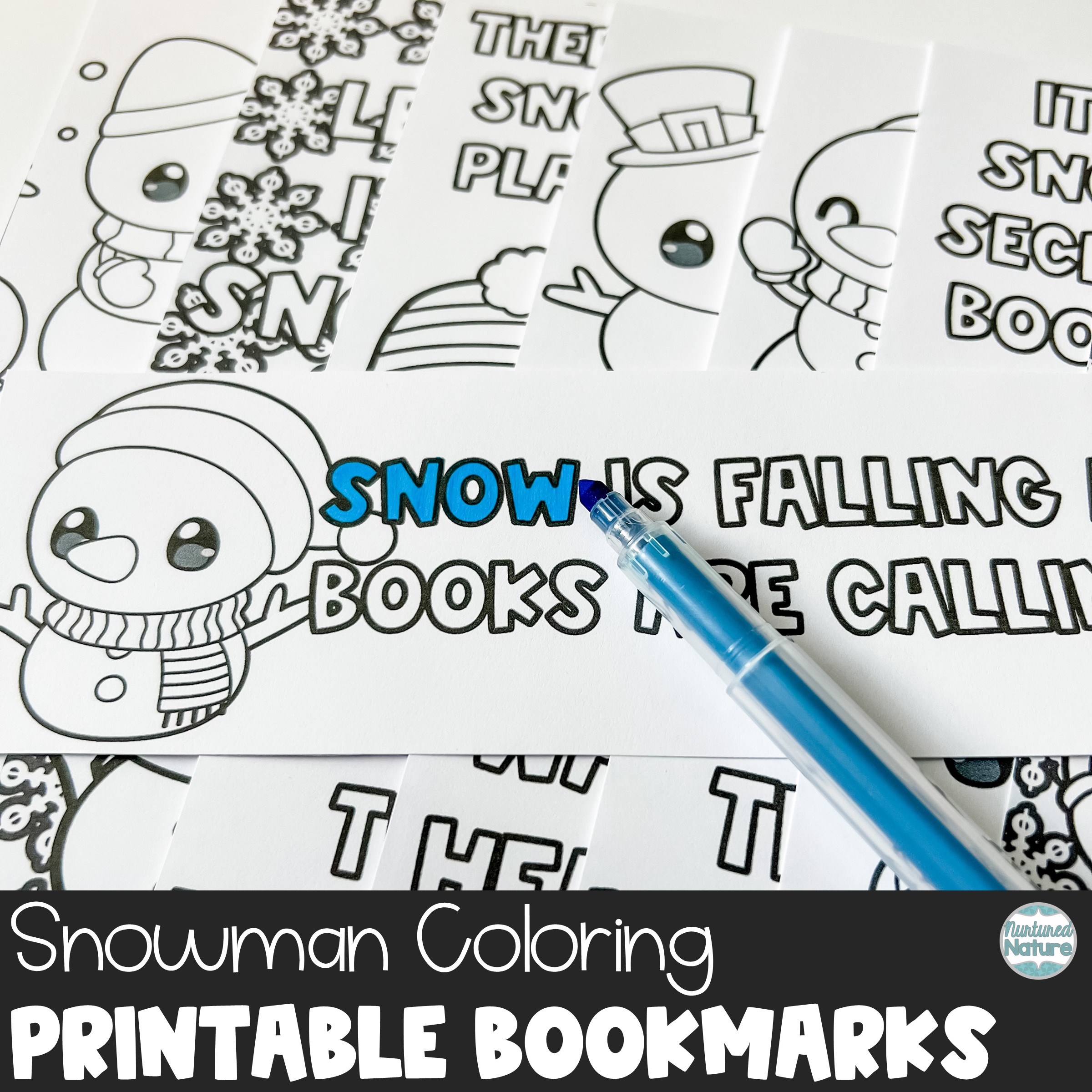 Snowman Winter Coloring Sheet Bookmarks - January Early Finishers ...