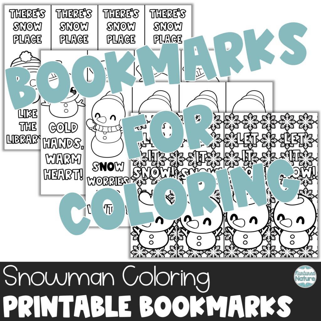 Snowman Winter Coloring Sheet Bookmarks - January Early Finishers ...