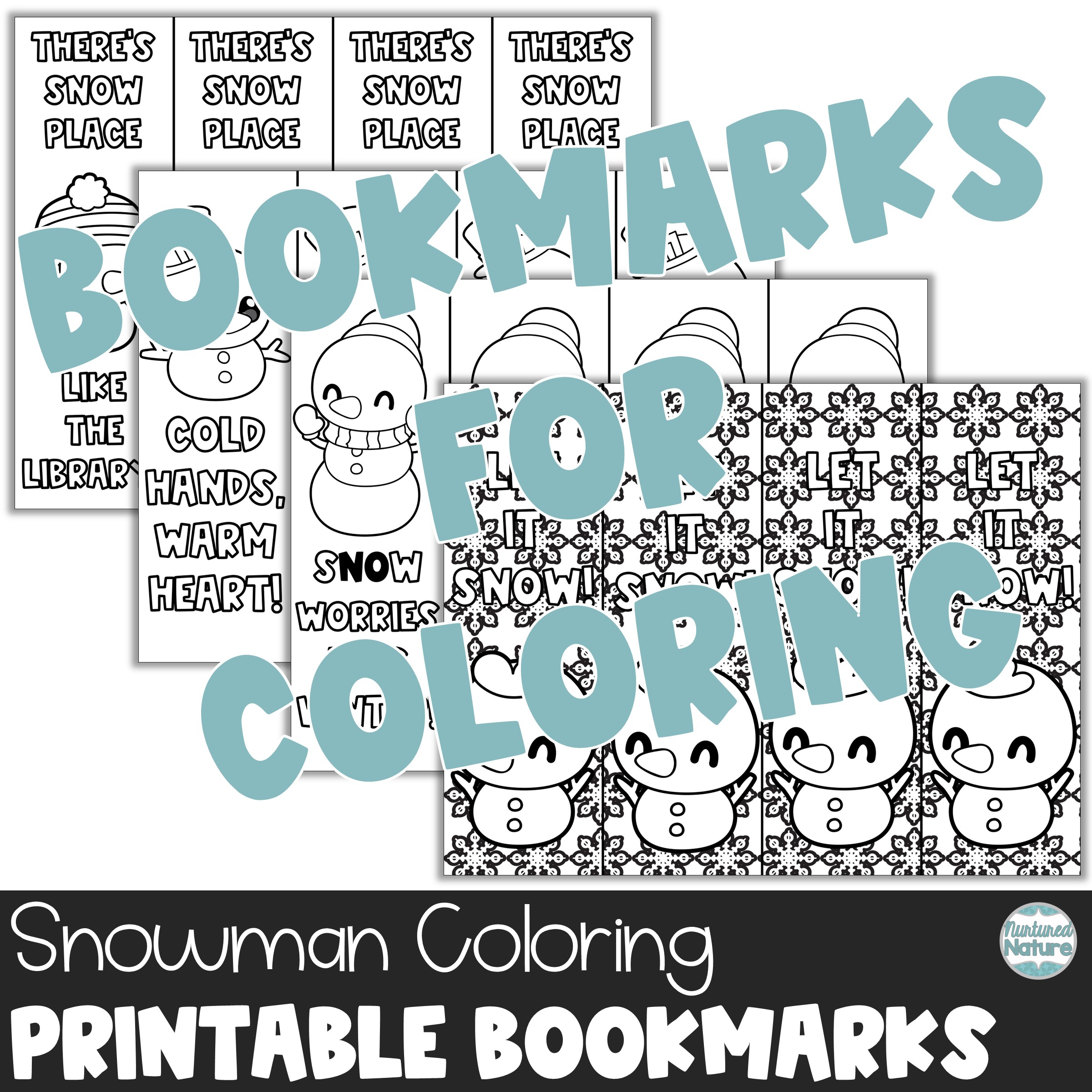 Snowman Winter Coloring Sheet Bookmarks - January Early Finishers ...