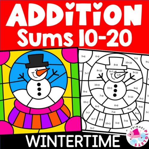 WINTER COLOR BY NUMBER ADDITION TO 20 | WINTER COLOR BY CODE ADDITION ...