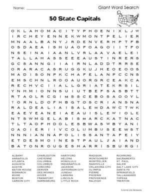 U.S. States & Capitals - Giant Word Search Puzzles - Grades 4-6 - Fun ...