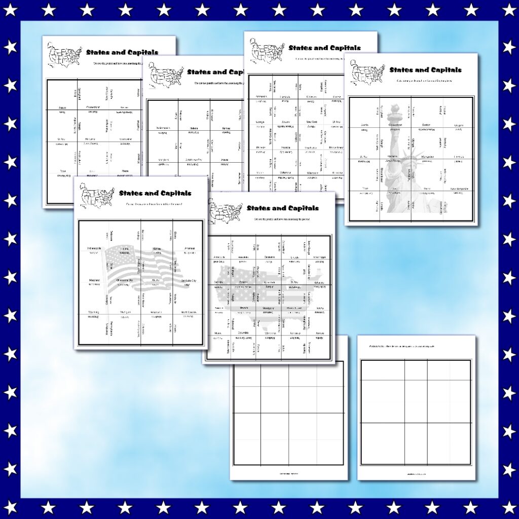 U.S. States & Capitals - 6 Square Jigsaw Puzzles - Active Practice ...
