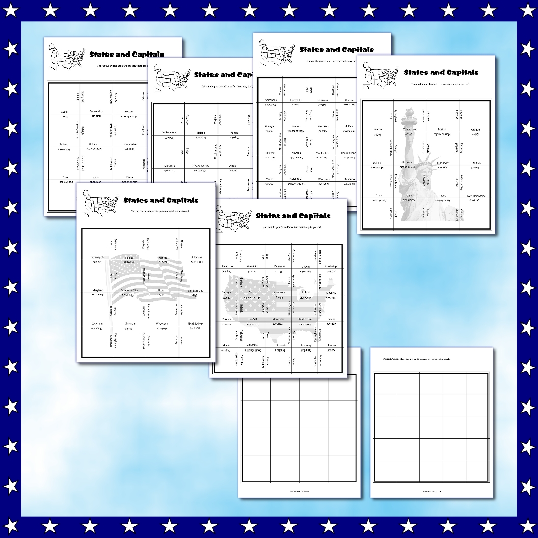 U.S. States & Capitals - 6 Square Jigsaw Puzzles - Active Practice ...