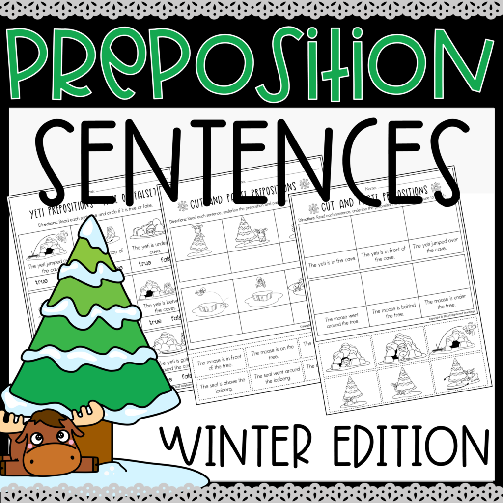 Winter Preposition Worksheets and Activities BUNDLE Winter Spatial ...