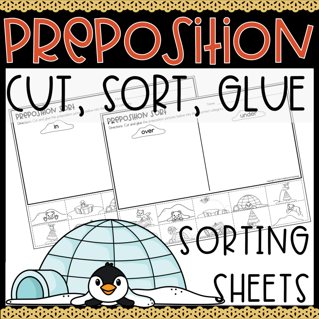 Winter Preposition Worksheets and Activities BUNDLE Winter Spatial ...