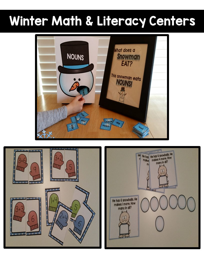 Winter Math & Literacy Centers {1st Grade} | Made By Teachers