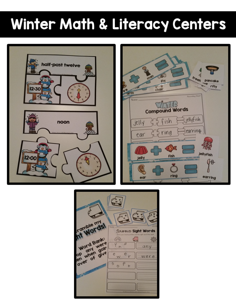 Winter Math & Literacy Centers {1st Grade} | Made By Teachers