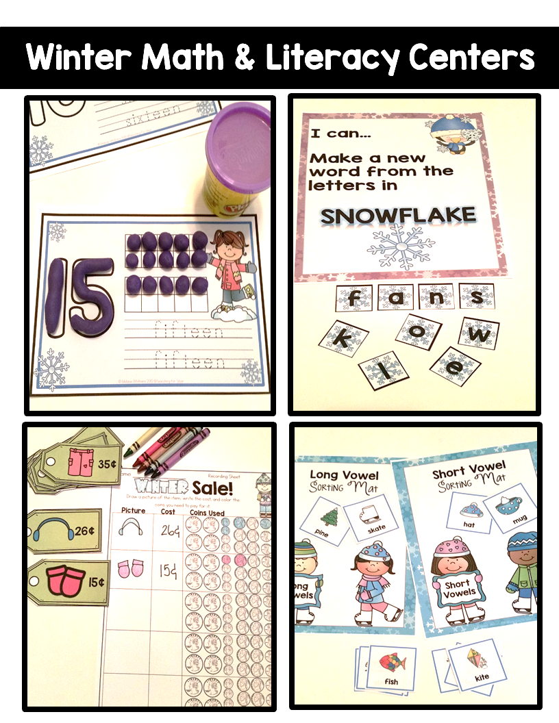 Winter Math & Literacy Centers {1st Grade} | Made By Teachers