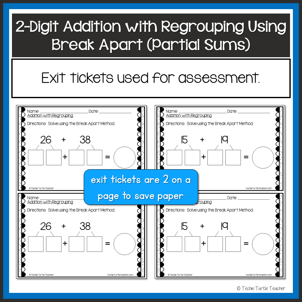 2-Digit Addition with Regrouping Using Break Apart Partial Sums ...