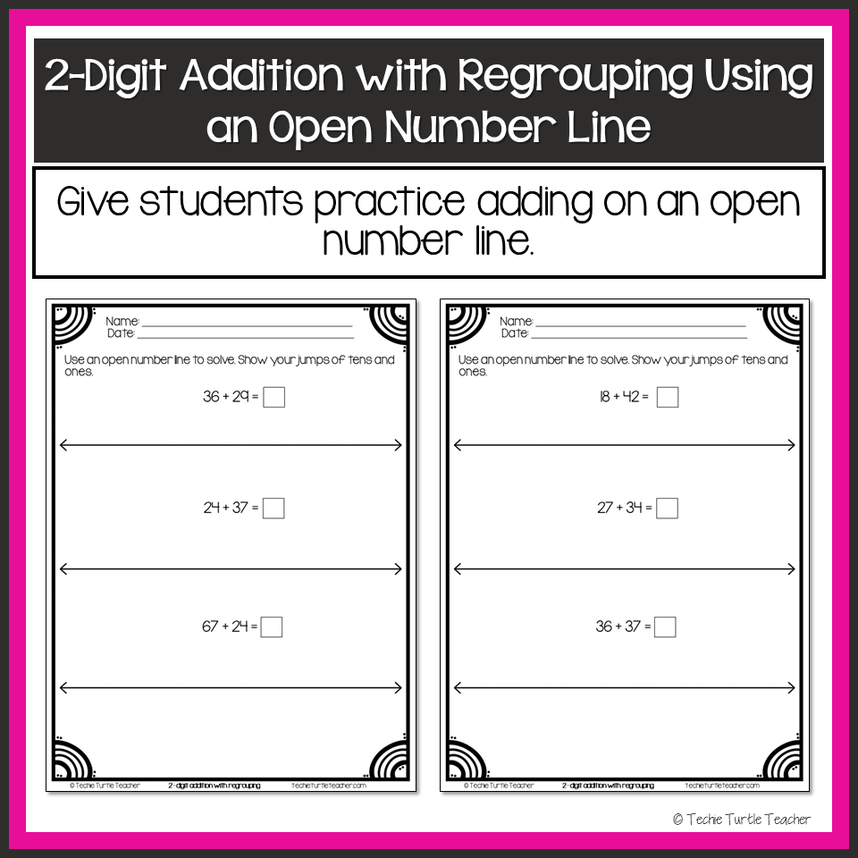 2-Digit Addition with Regrouping Using an Open Number Line | Made By ...