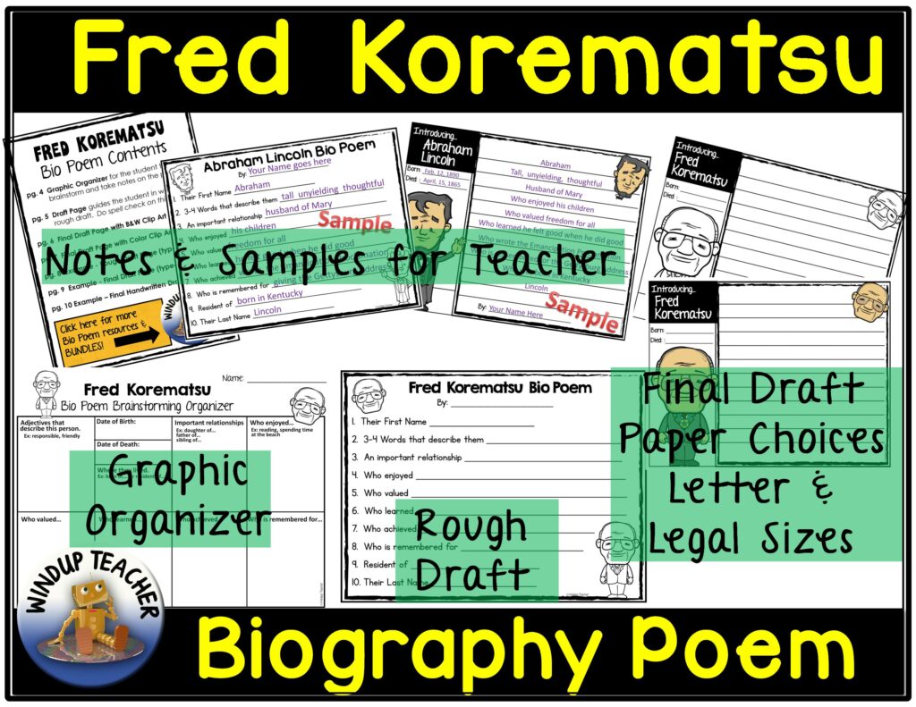 Fred Korematsu Poem Writing Activity | Made By Teachers