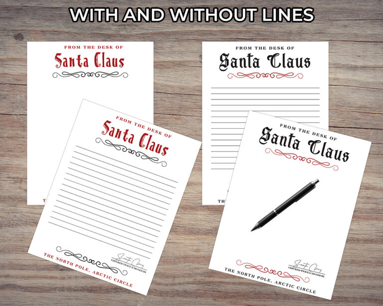 Printable Blank Santa Stationary, PDF Christmas Stationary Printable ...