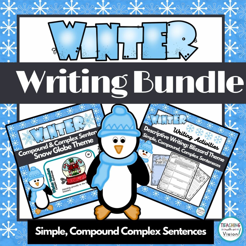 Sentence Structure BUNDLE Winter Themed Simple, Compound, Complex ...