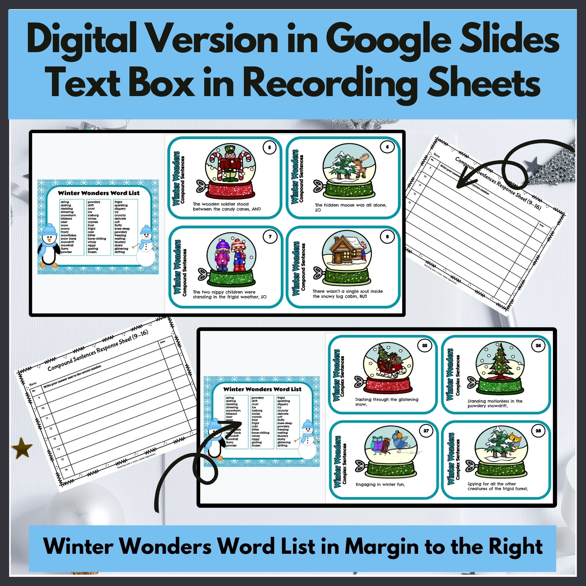Sentence Structure BUNDLE Winter Themed Simple, Compound, Complex ...