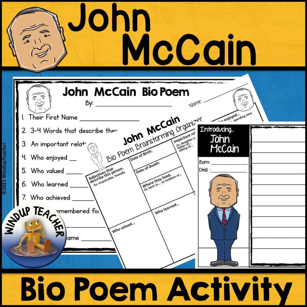 John McCain Poem Writing Activity | Made By Teachers