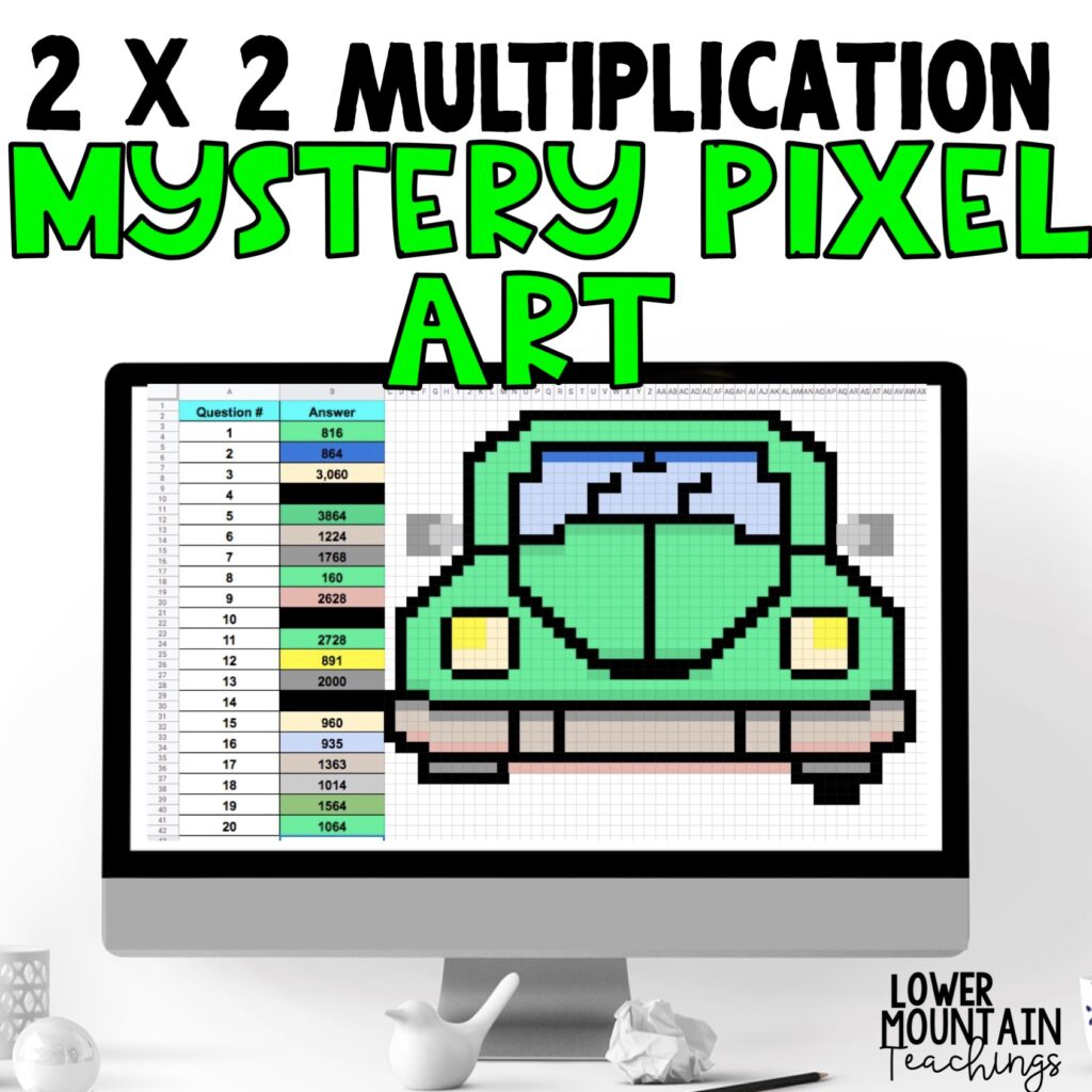 Multiplication Double Digit Mystery Pixel Art | Made By Teachers