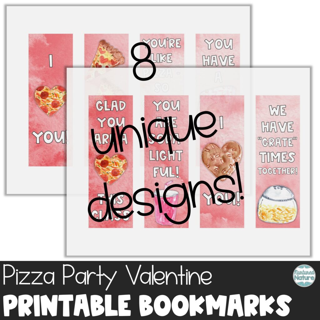 Valentine’s Day Cards - Pizza Party Printable Bookmarks | Made By Teachers