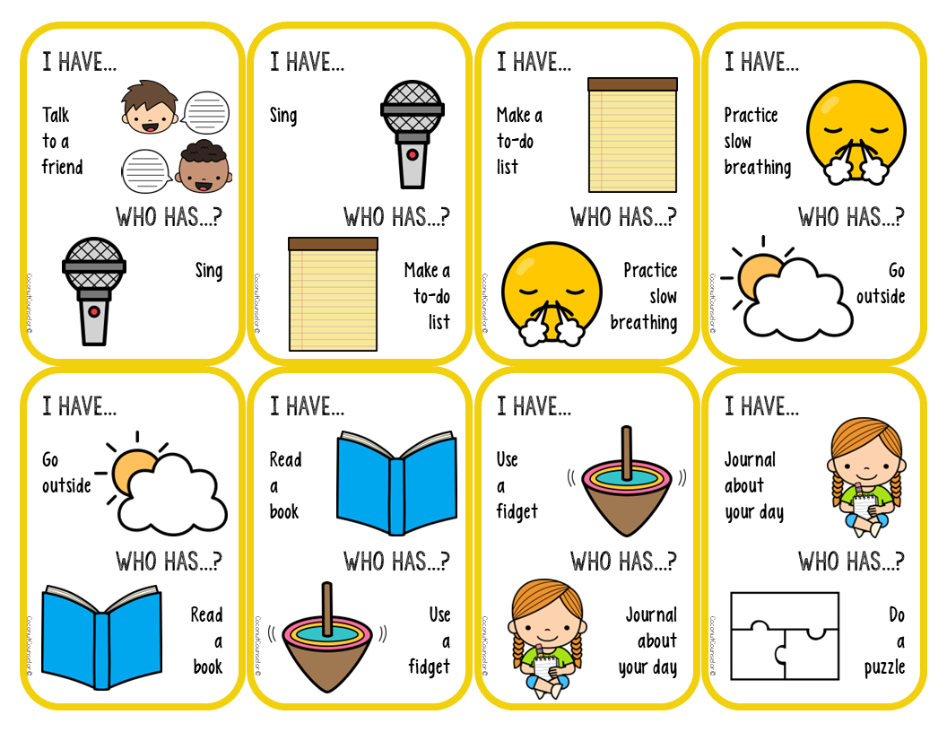 Coping Skills I Have, Who Has? Card Game | Made By Teachers