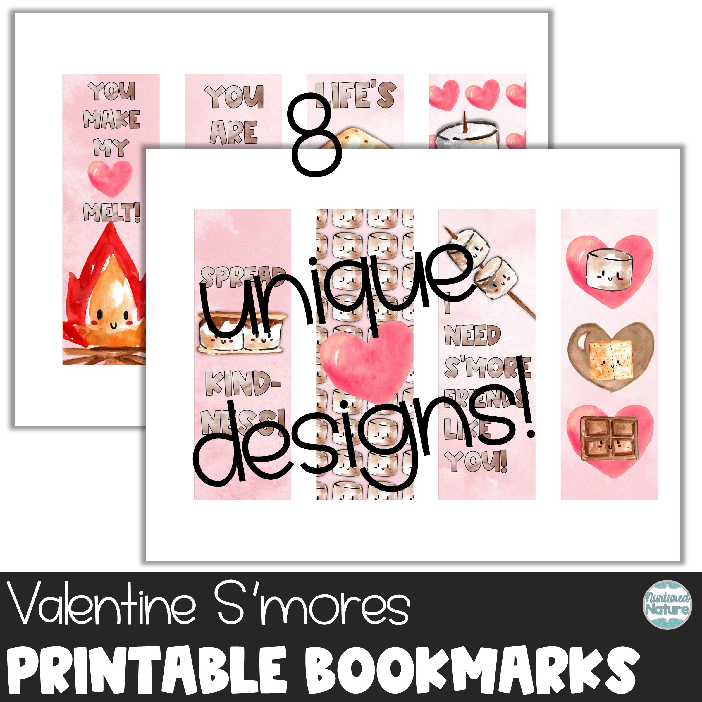 Valentine’s Day Cards - S'mores Printable Bookmarks | Made By Teachers