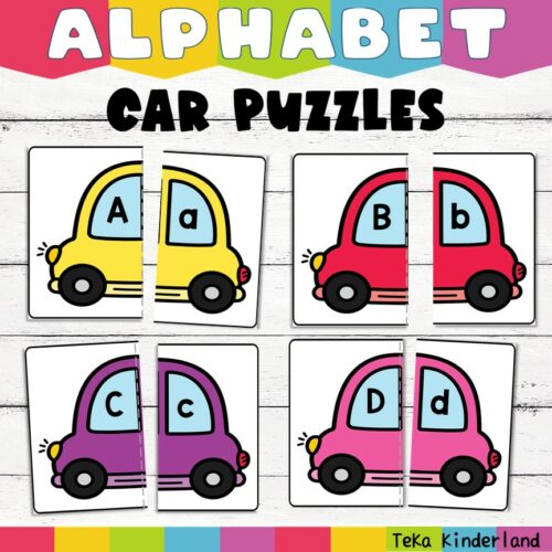 Car Letter Matching Uppercase and Lowercase Puzzle Printable | Made By ...