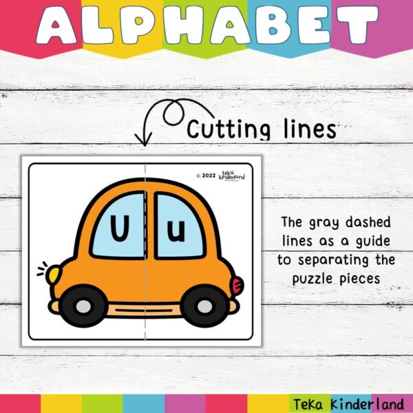 Car Letter Matching Uppercase and Lowercase Puzzle Printable | Made By ...