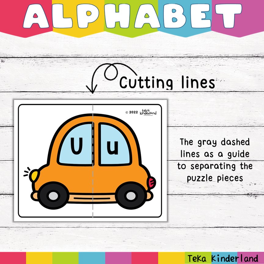 Car Letter Matching Uppercase and Lowercase Puzzle Printable | Made By ...