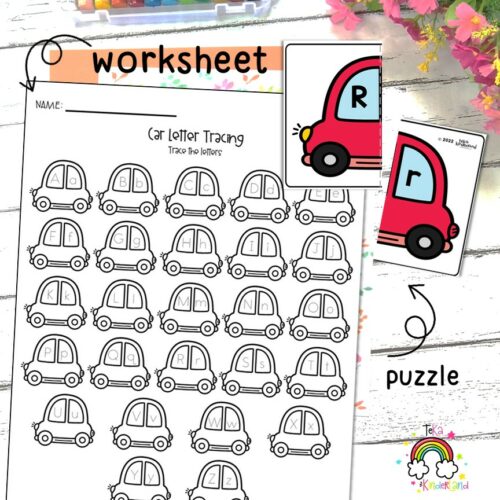 Car Letter Matching Uppercase and Lowercase Puzzle Printable | Made By ...